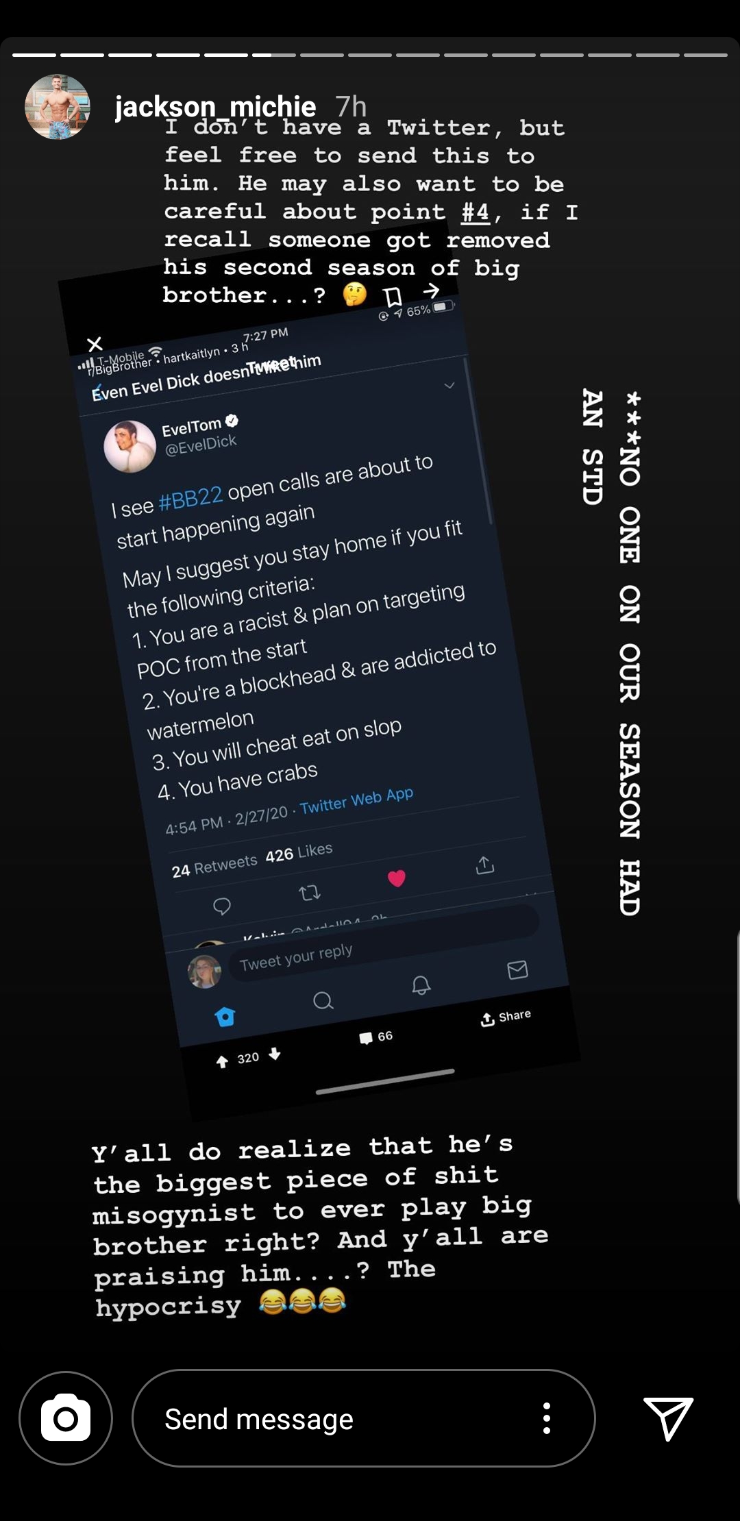 'Big Brother 21' Jackson Michie Responds to Dick Donato's 'False ...